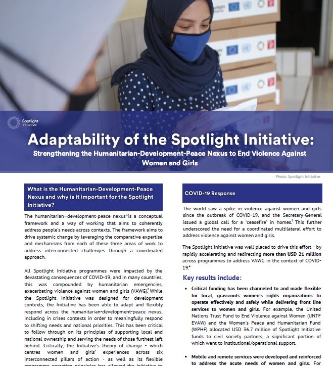 Adaptability of the Spotlight Initiative | Spotlight Initiative